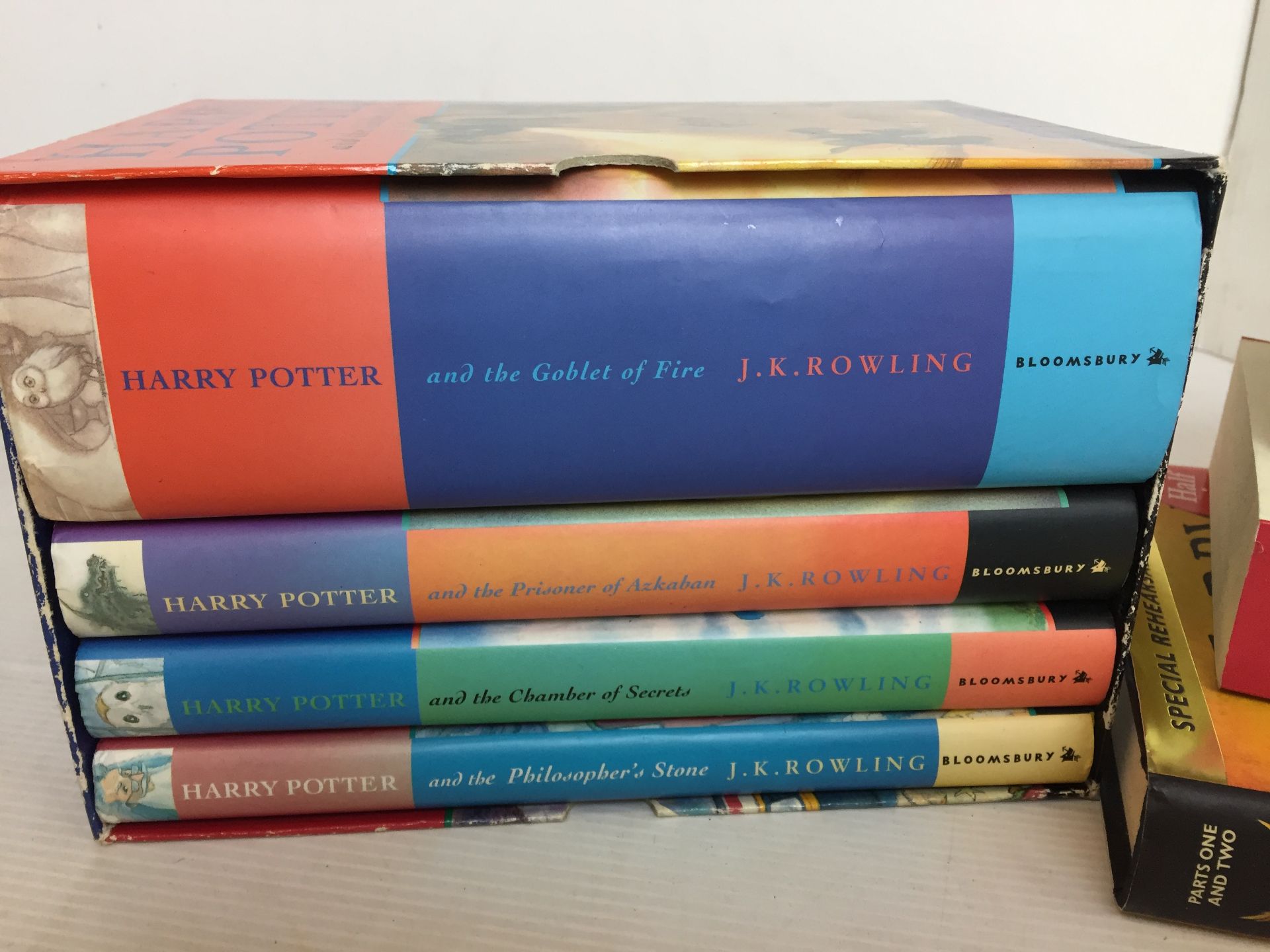 Box containing eight Harry Potter books including First Edition Harry ...