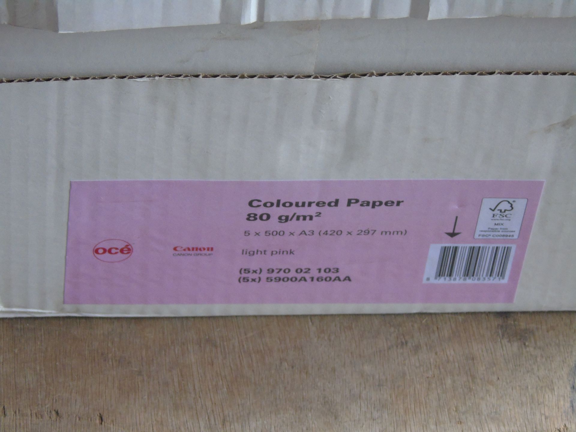 1 x box of A3 paper pink 5 packs of 500 sheets - 2500 total