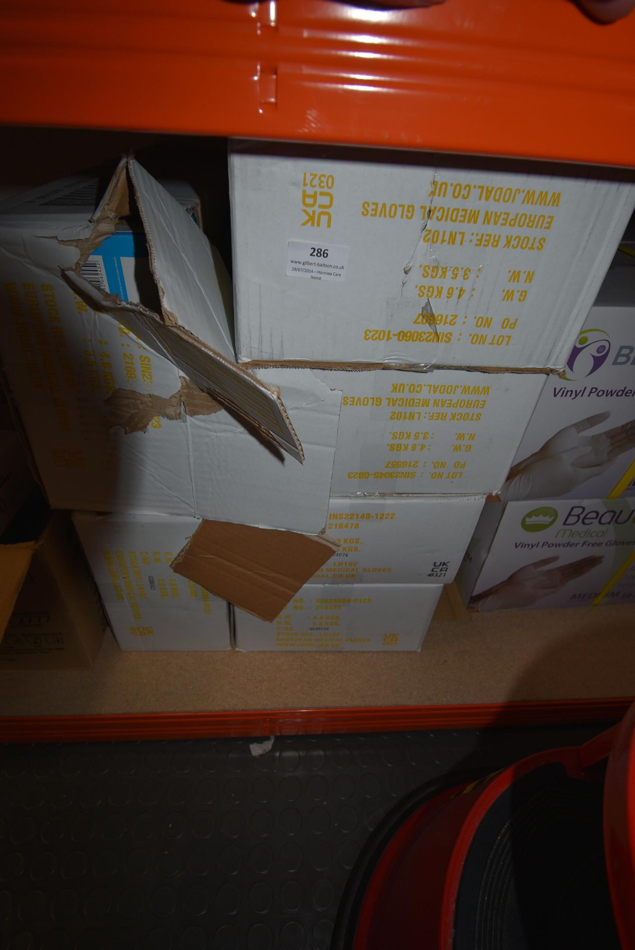 *Six Cartons of Feelers Examination Gloves Size: M
