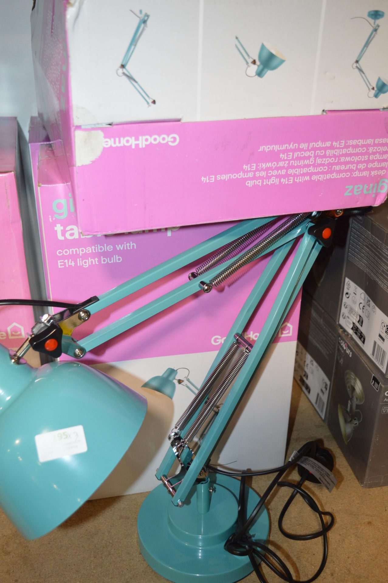 *Three Light Blue Table Lamps