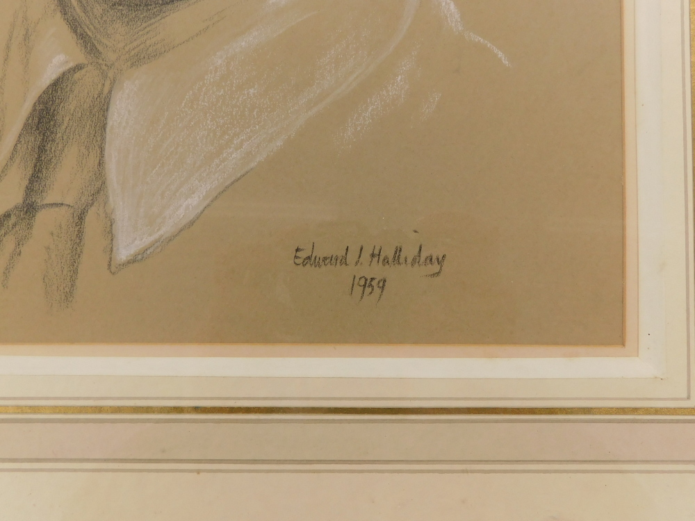 Edward Irvine Halliday (1902-1984). Portrait study of a youngman, chalk ...