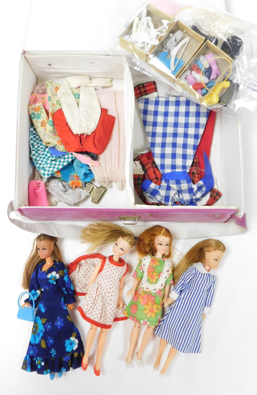Four 1970s Palitoy Pippa and friends dolls, dressed, together with ...