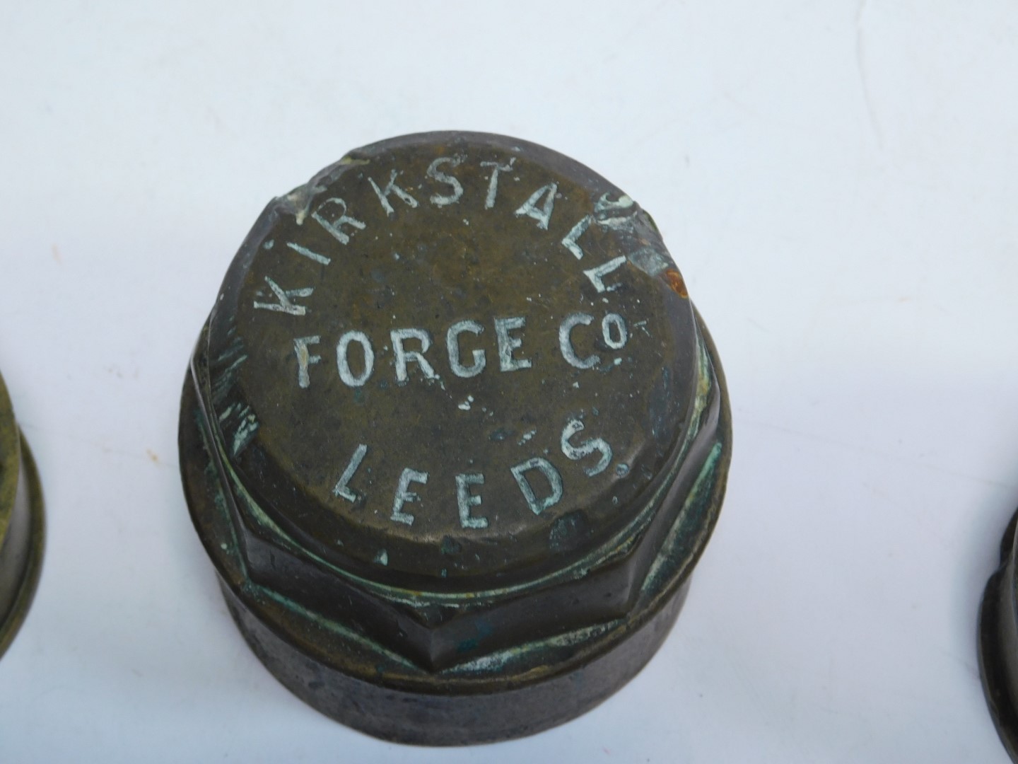 A group of brass cart hub caps for Kirkstall Forge Company Leeds, Rush ...