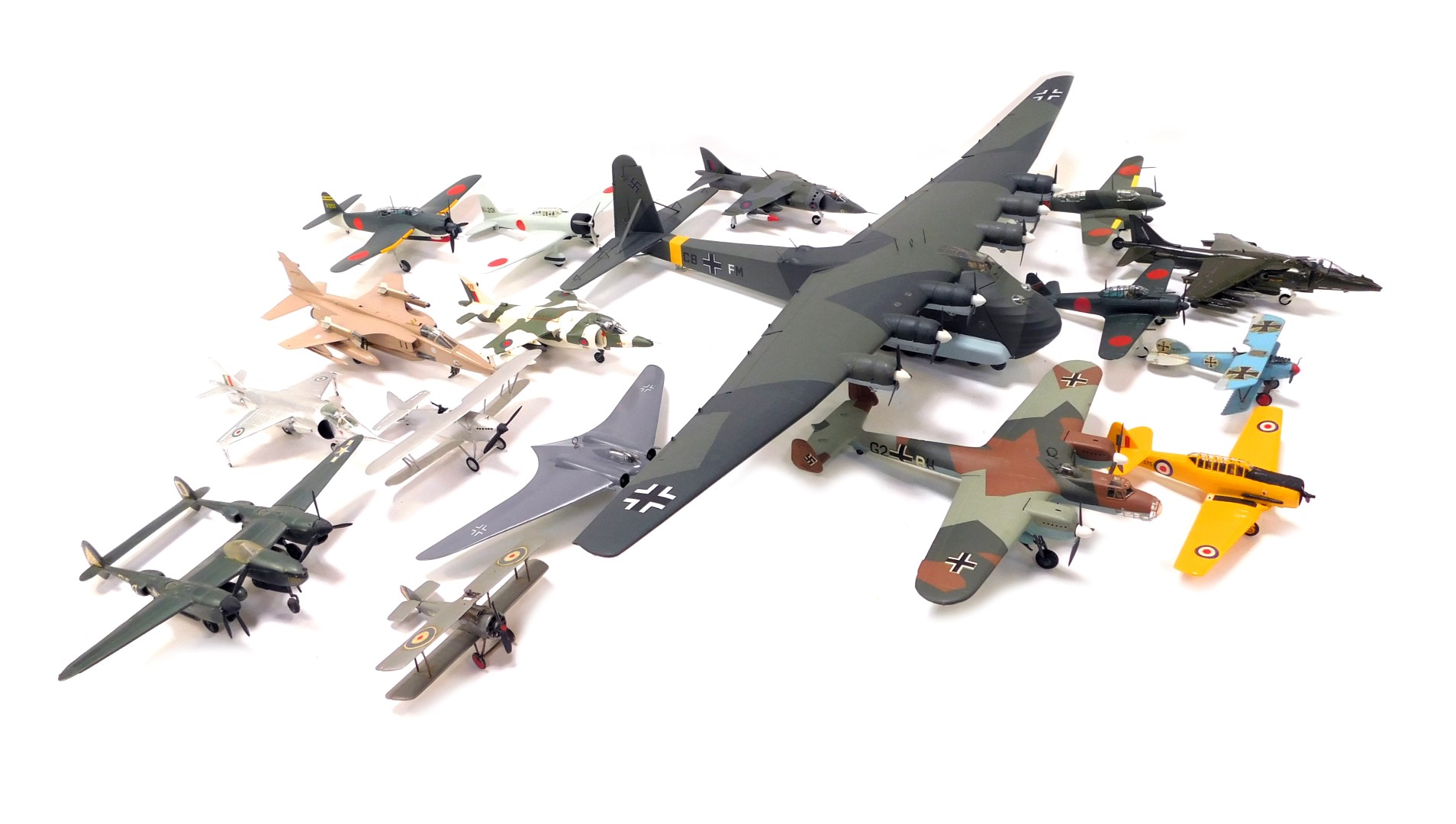 Various kit built model aircraft, including Messerschmitt ME323D1 ...