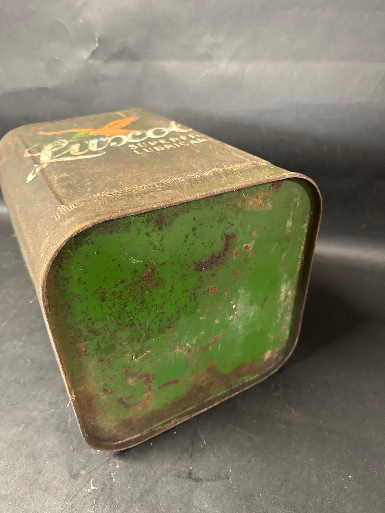 A Falcon Oil Company Ltd. Luxol Superfine Lubricants five gallon can.
