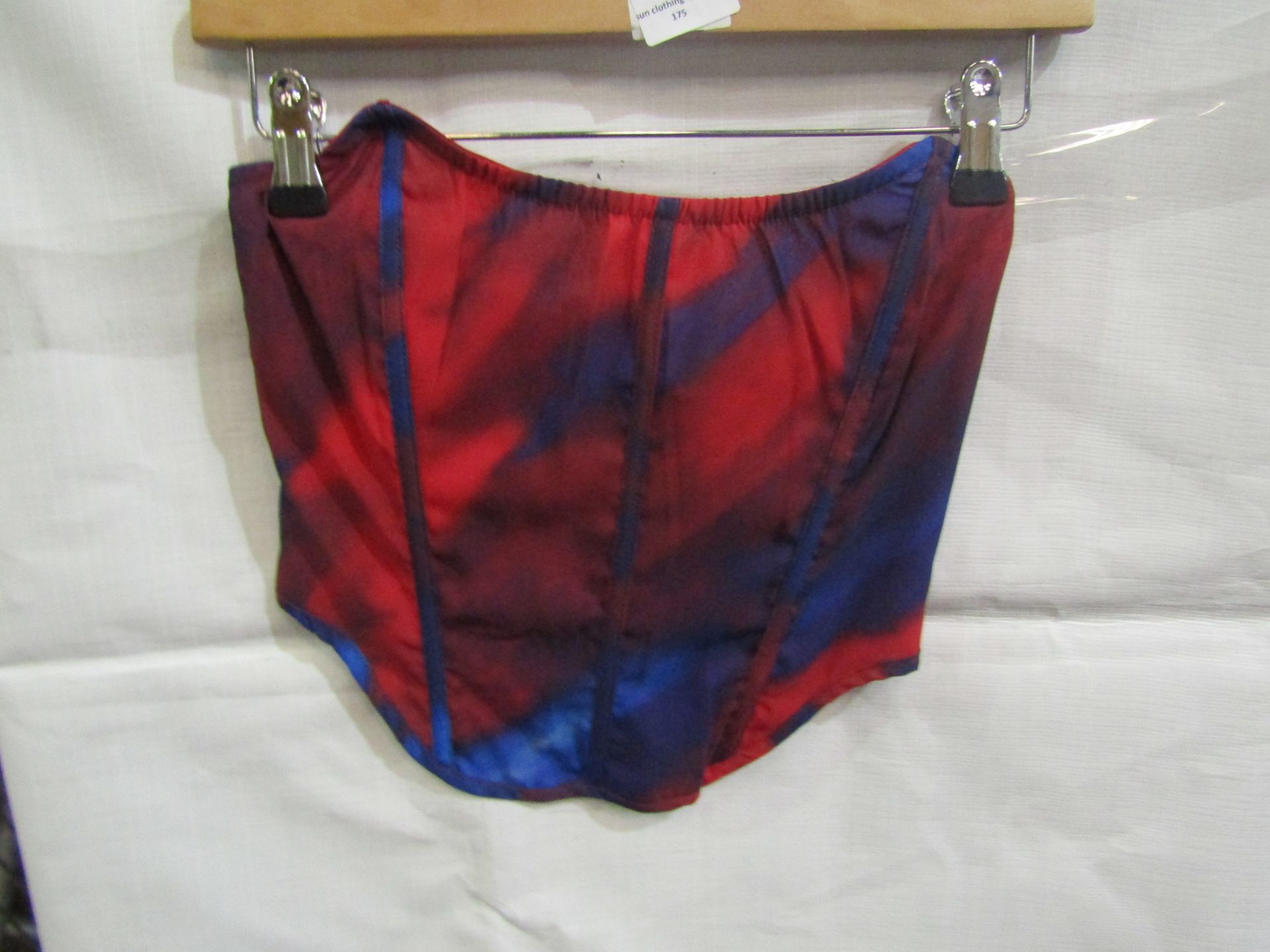 3 x Pretty Little Thing Red Abstract Print Chiffon Structured Bandeau ...