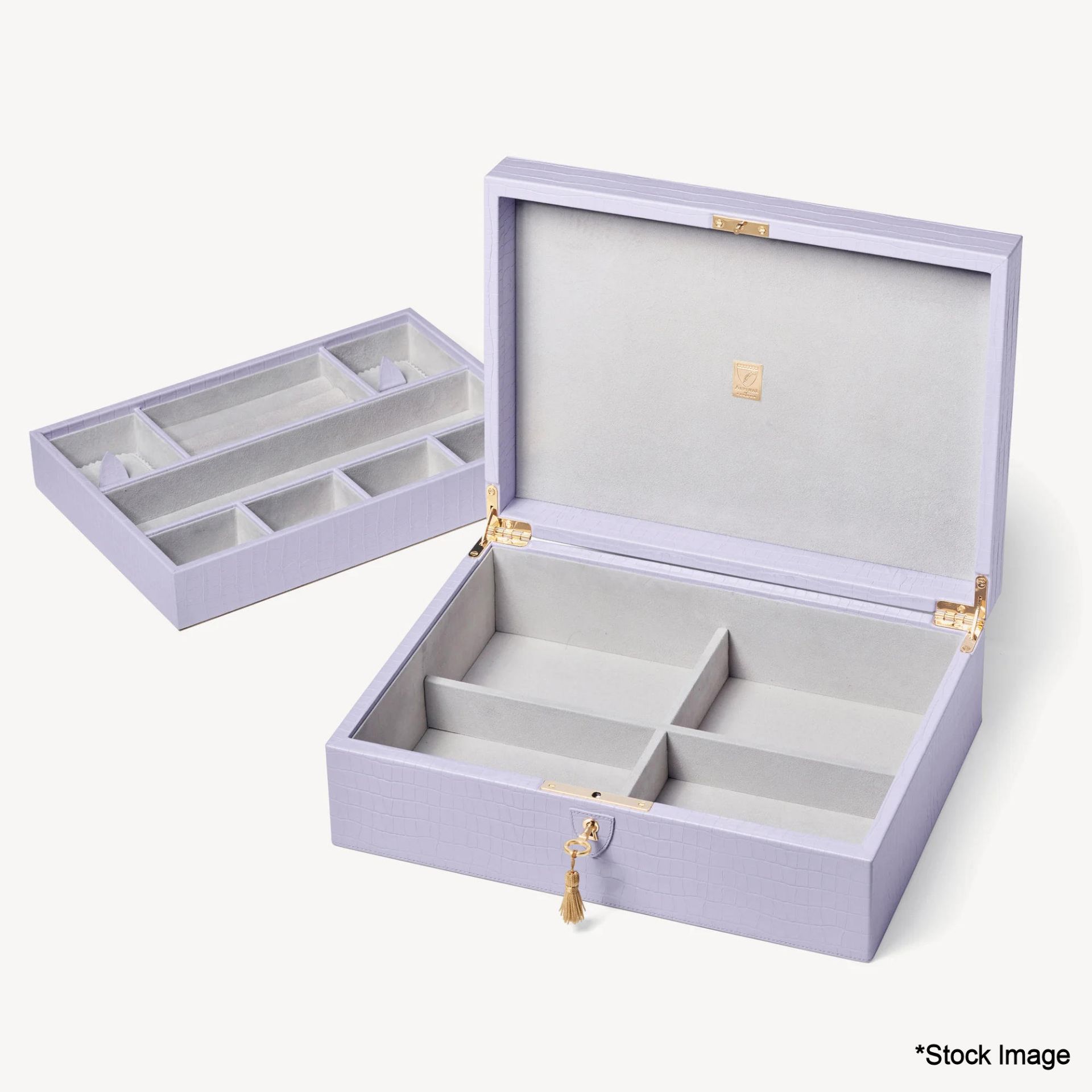 1 x ASPINAL OF LONDON Grand Luxe Jewellery Case In Deep Shine English ...