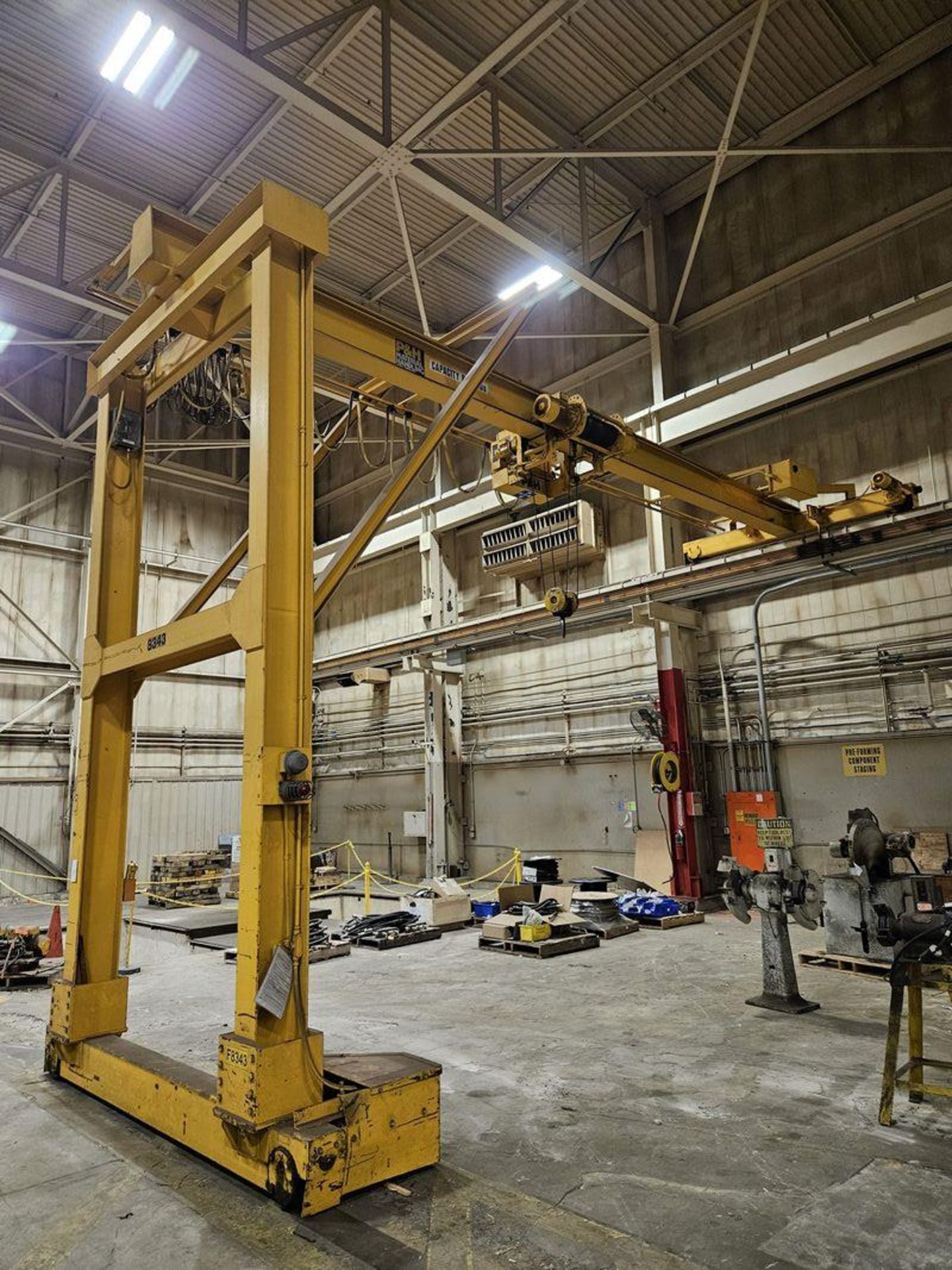 4-Ton P&H Single Girder, Under Hung, Single Leg Traveling Gantry Crane ...