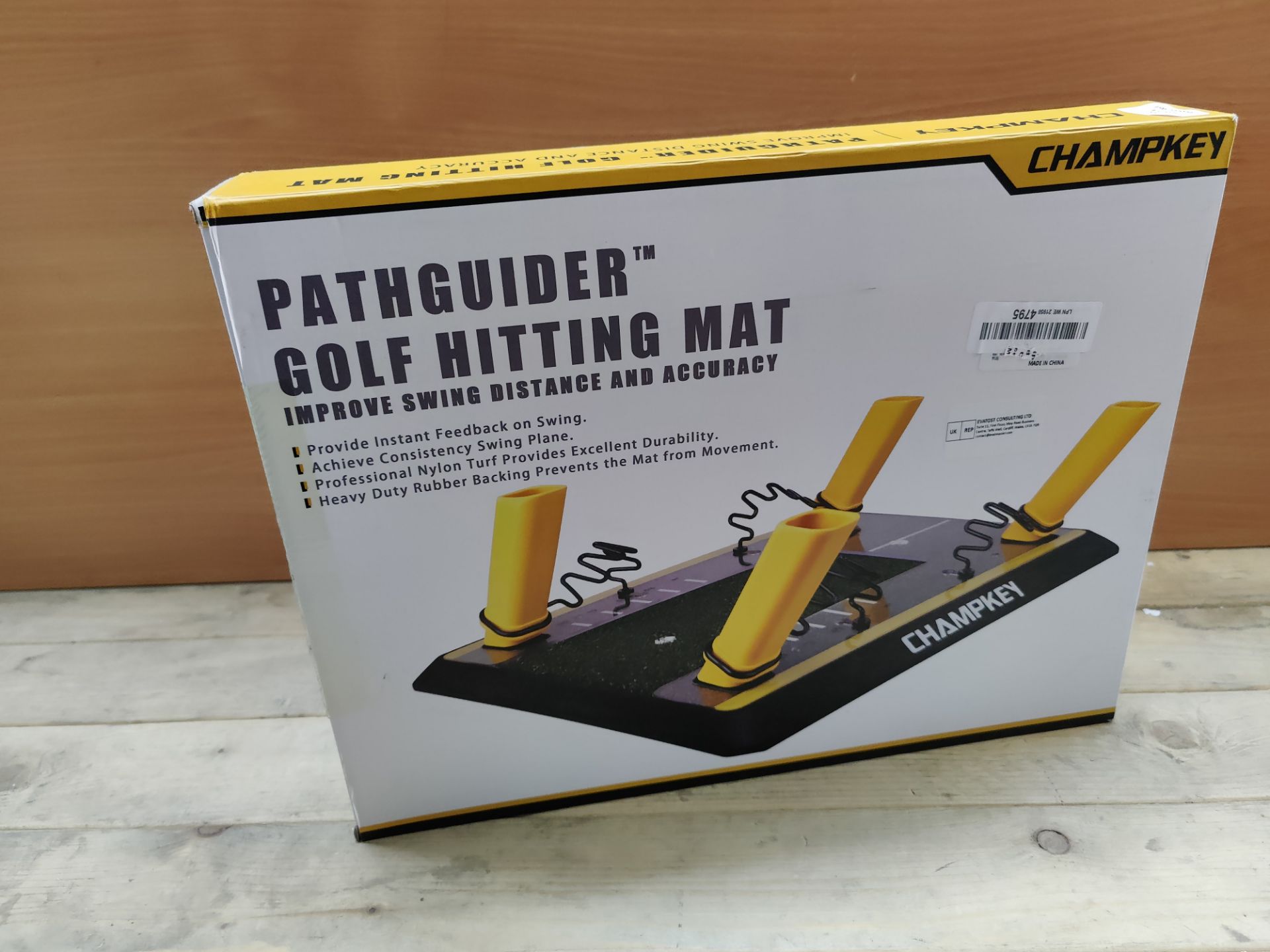 CHAMPKEY PATHGUIDER 13" x 17" Golf Hitting Mat with Removable Swing ...