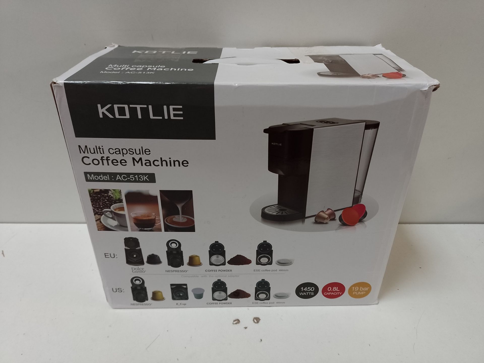 KOTLIE Espresso 4in1 Coffee Machine for Nespresso Original/Dolce Gusto ...