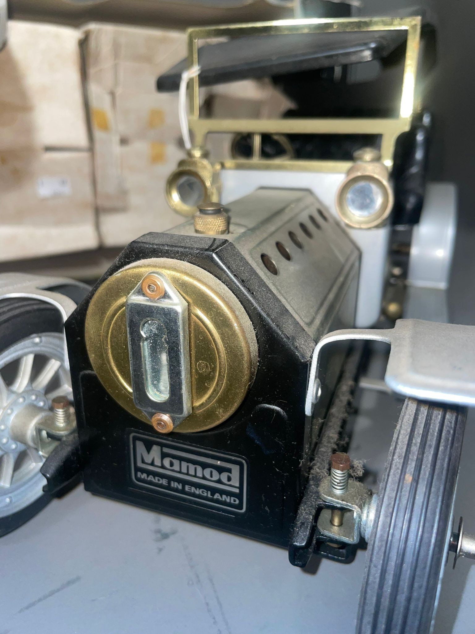 A Mamod SA 1L Live Steam Four Seater Limousine, grey & black, with ...