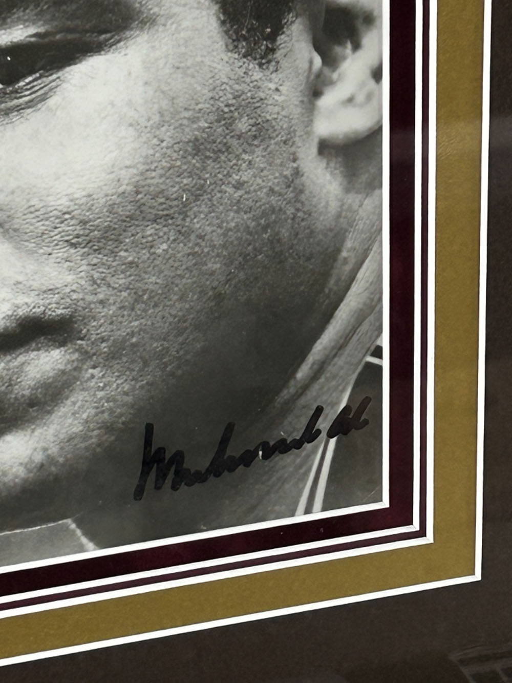 Muhammad Ali Signed Montage- Everlast signed Glove and Dipped Gold Face ...