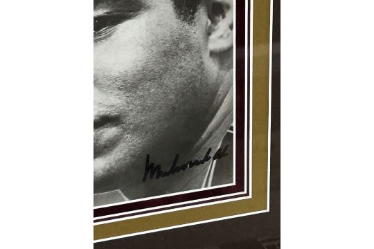 Muhammad Ali Signed Montage- Everlast signed Glove and Dipped Gold Face ...