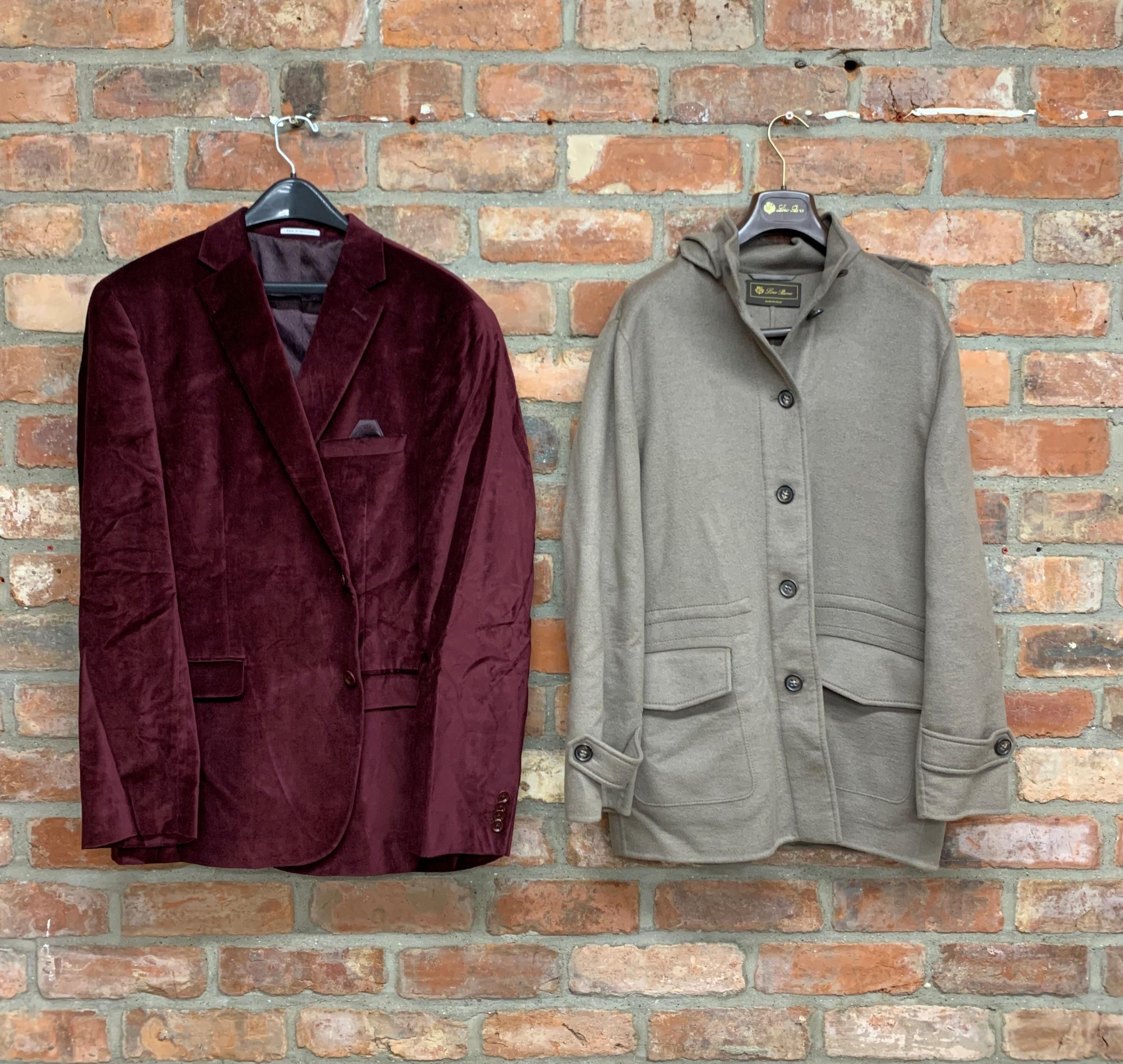 Loro Piana - hooded fine wool coat together with a mans slim fit silk ...