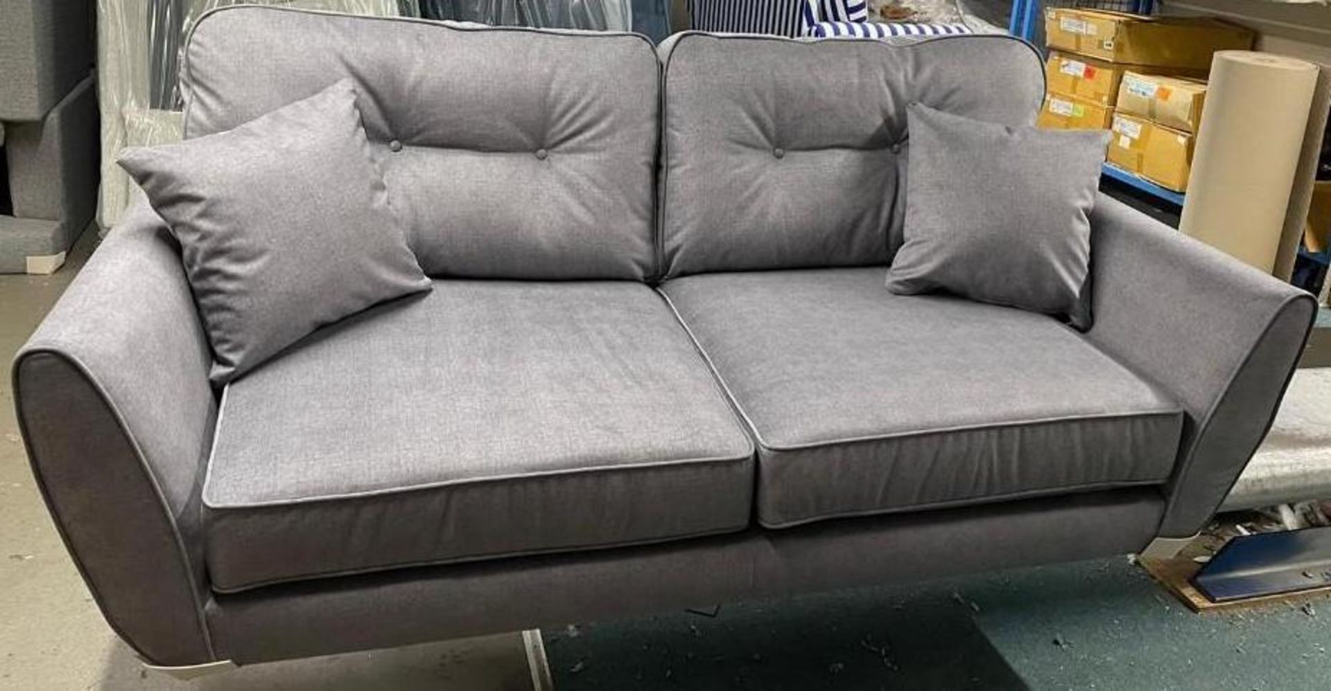 BRAND NEW French connection zinc 3 + 2 seater suite in Mink. KEY ...