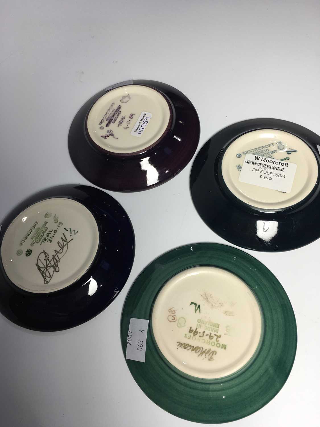 Four Moorcroft Coasters, including Kokanoe by Nichola Slaney, circa ...