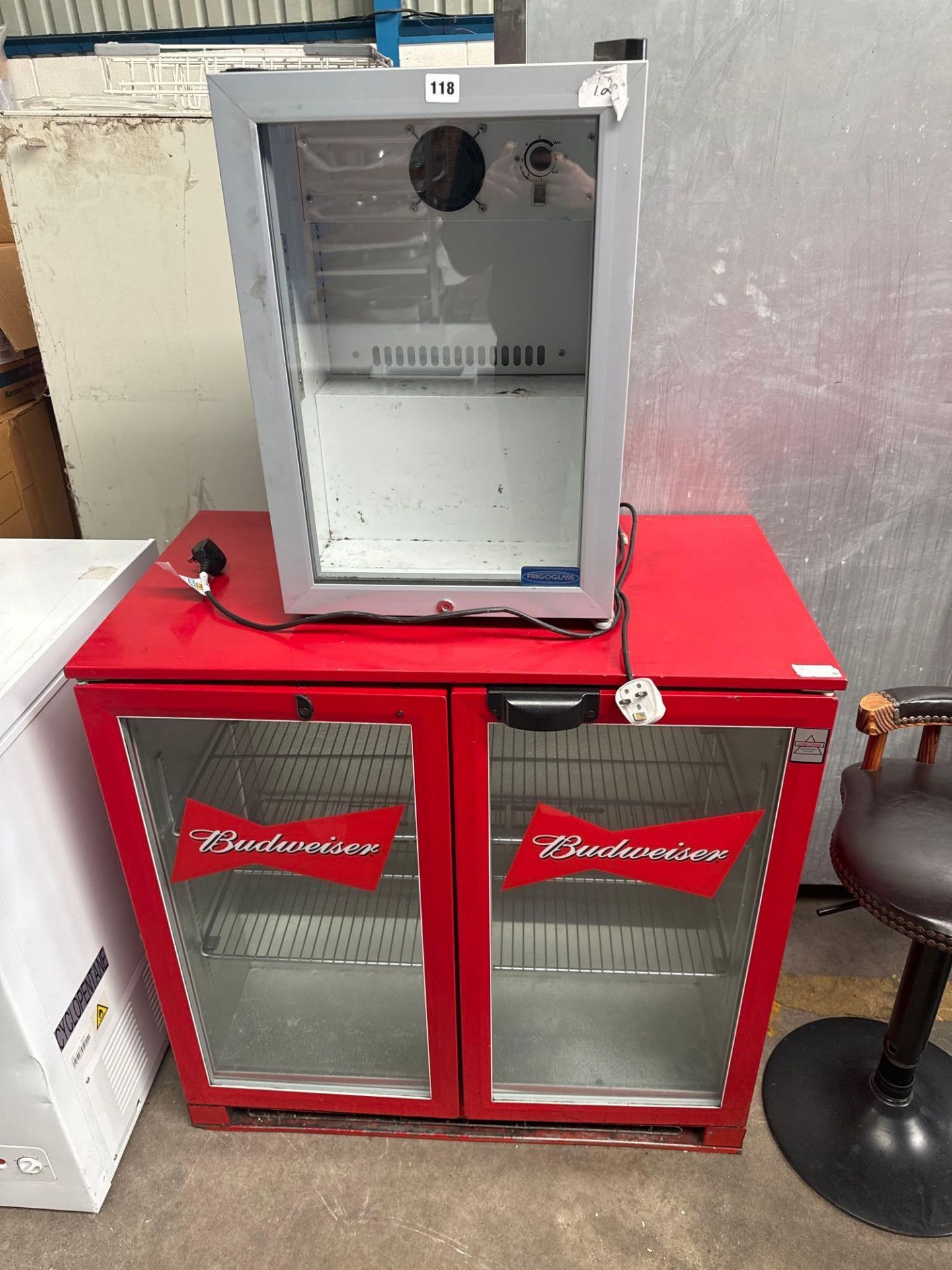 BUDWEISER FRIDGE & COCA COLA FRIDGE