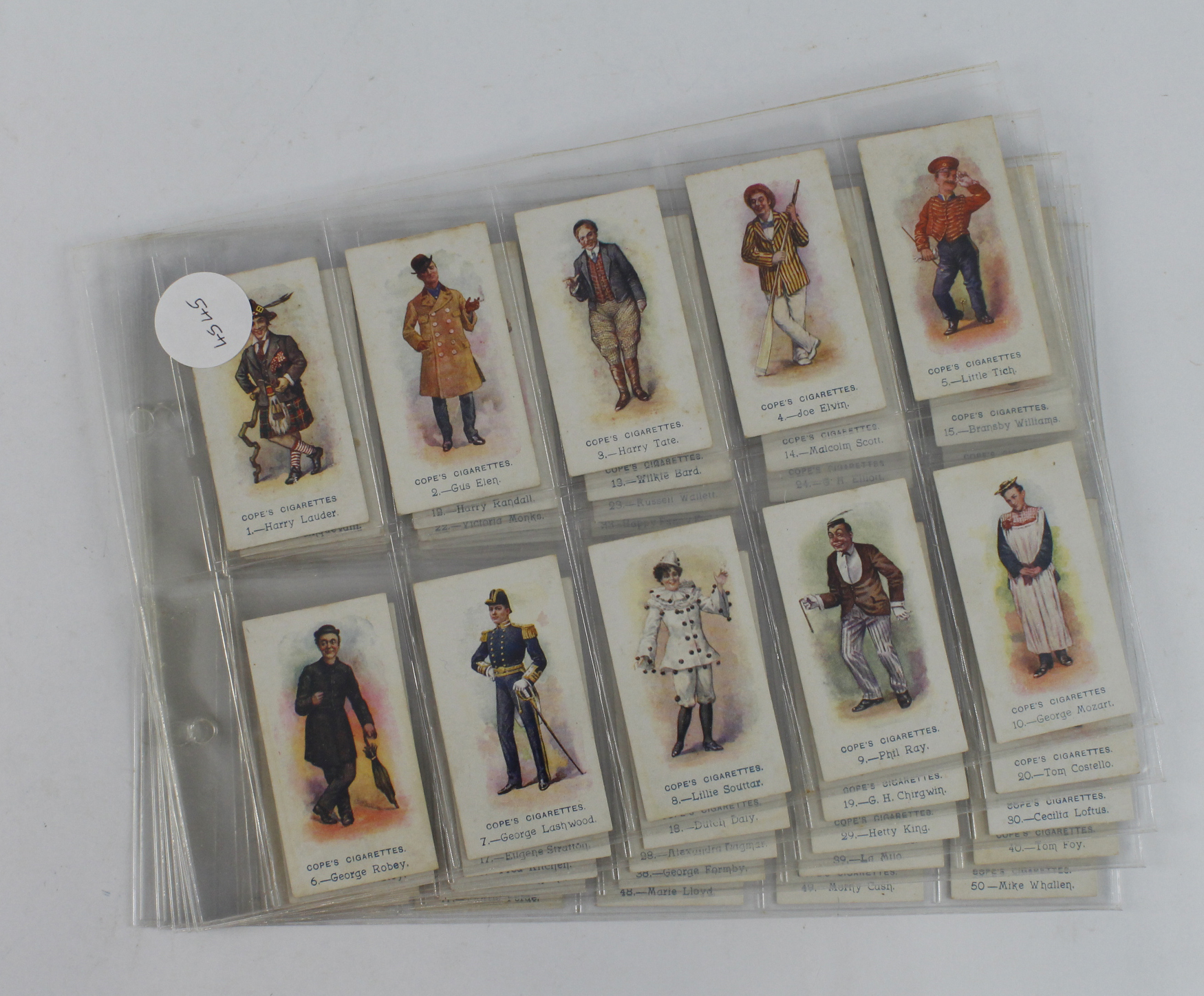 Cope - complete set in pages, Music Hall Artistes (no quantity), VG cat ...