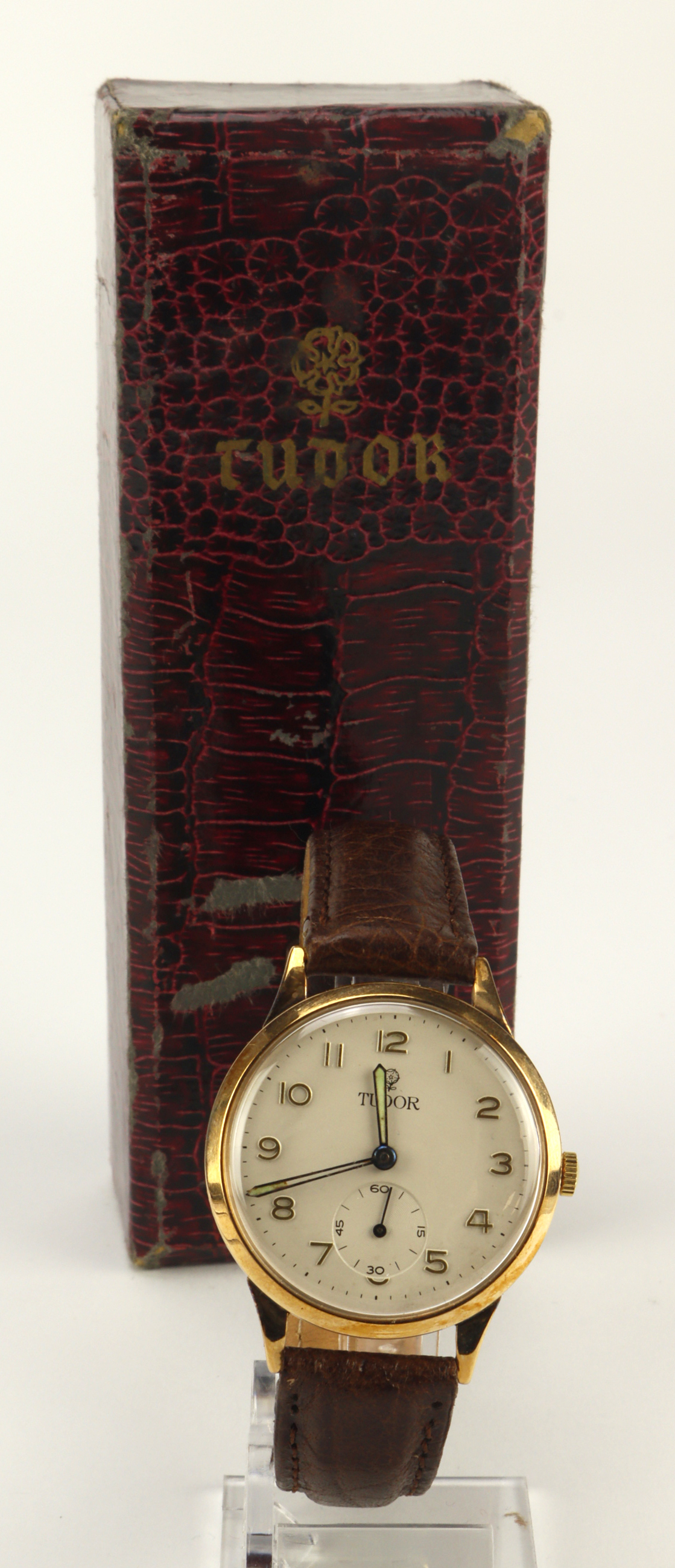 Gents 9ct cased Tudor manual wind wristwatch, hallmarked Edinburgh 1957 ...