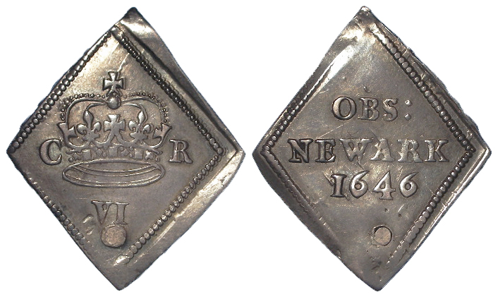 Charles I Newark Siege Piece, Sixpence 1646. S.3146, rare. 3.07g. Toned ...
