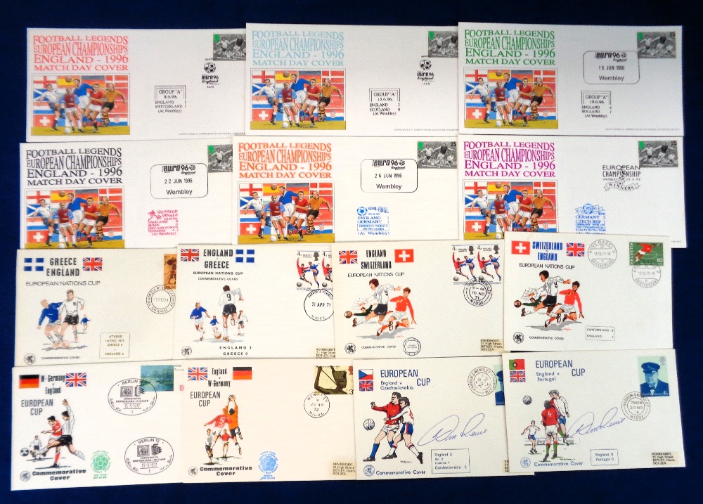 Football autographs/covers, a collection of 13 European Championship ...