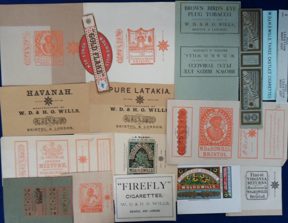 Tobacco ephemera, Wills, a selection of 100+ items, mostly proof ...