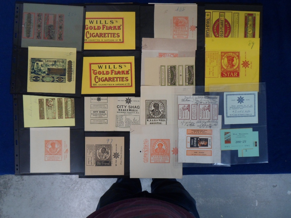 Tobacco ephemera, Wills, a selection of 100+ items, mostly proof ...