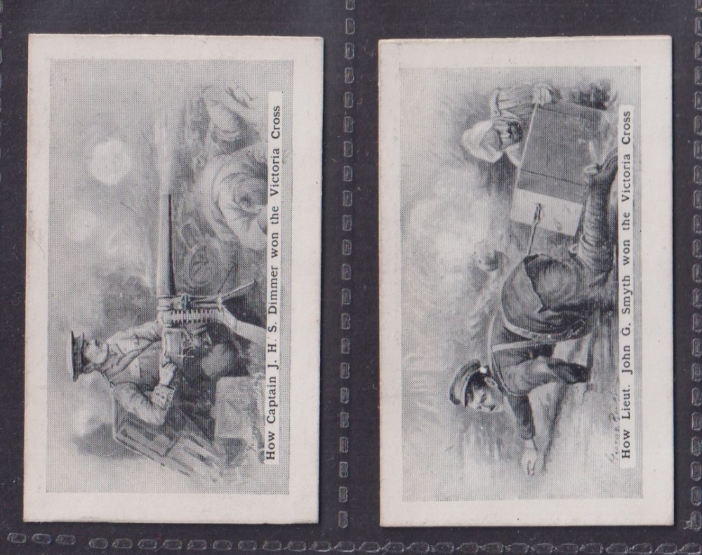 Cigarette cards, Martin's, V.C. Heroes (scarce black back), two cards ...