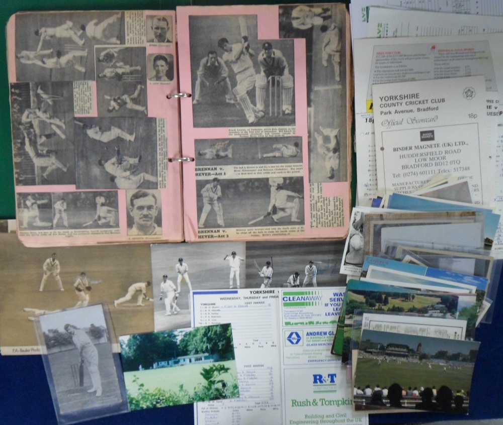 Cricket, selection, including Cricket scrapbook 1946-1952 packed with ...