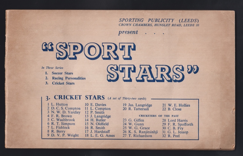 Trade cards, Daily Herald, Cricketers (set, 32 cards, corner mounted in ...