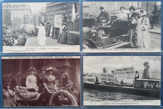 Postcards, Suffragettes, a selection of 4 printed cards of Suffragette ...