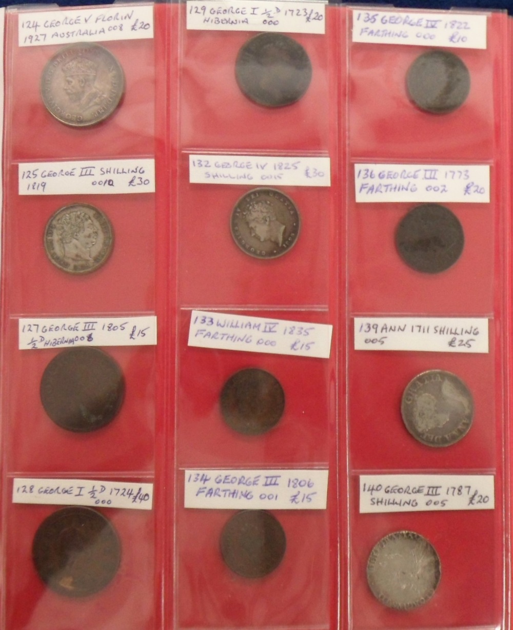 Coins, a selection of mainly British coins and tokens hammered and ...