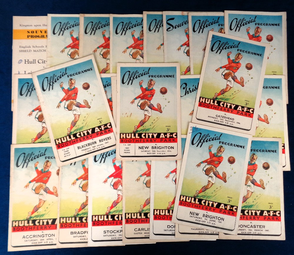 Football programmes, Hull City Homes, 1946/47, 27 programmes, inc ...