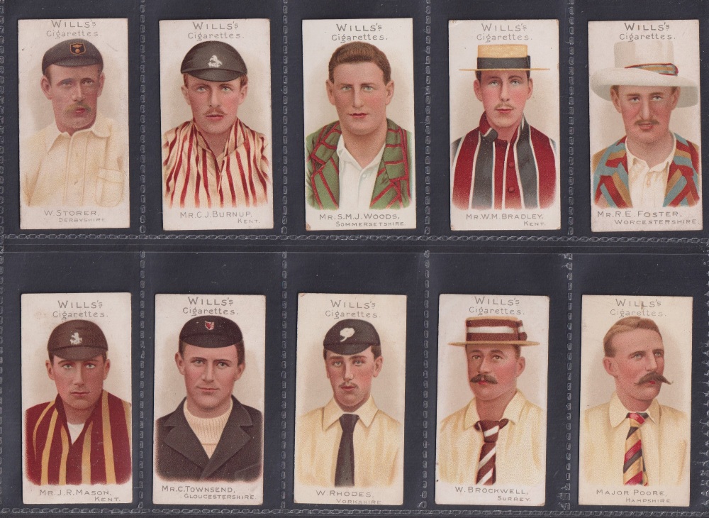 Cigarette cards, Wills, Cricketers 1901 (with vignettes) (set, 50 cards ...