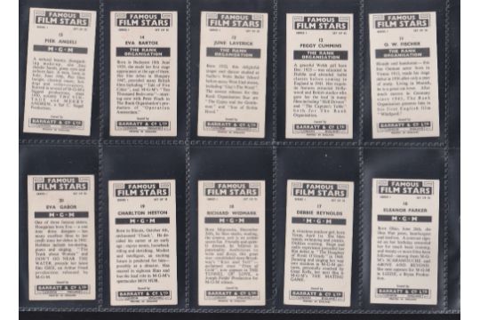 Trade cards, Barratt's, Famous Film Stars including Elizabeth Taylor ...