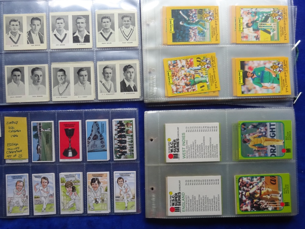Trade cards, Cricket, 12 sets including Scanlens (2), WSC Super series ...