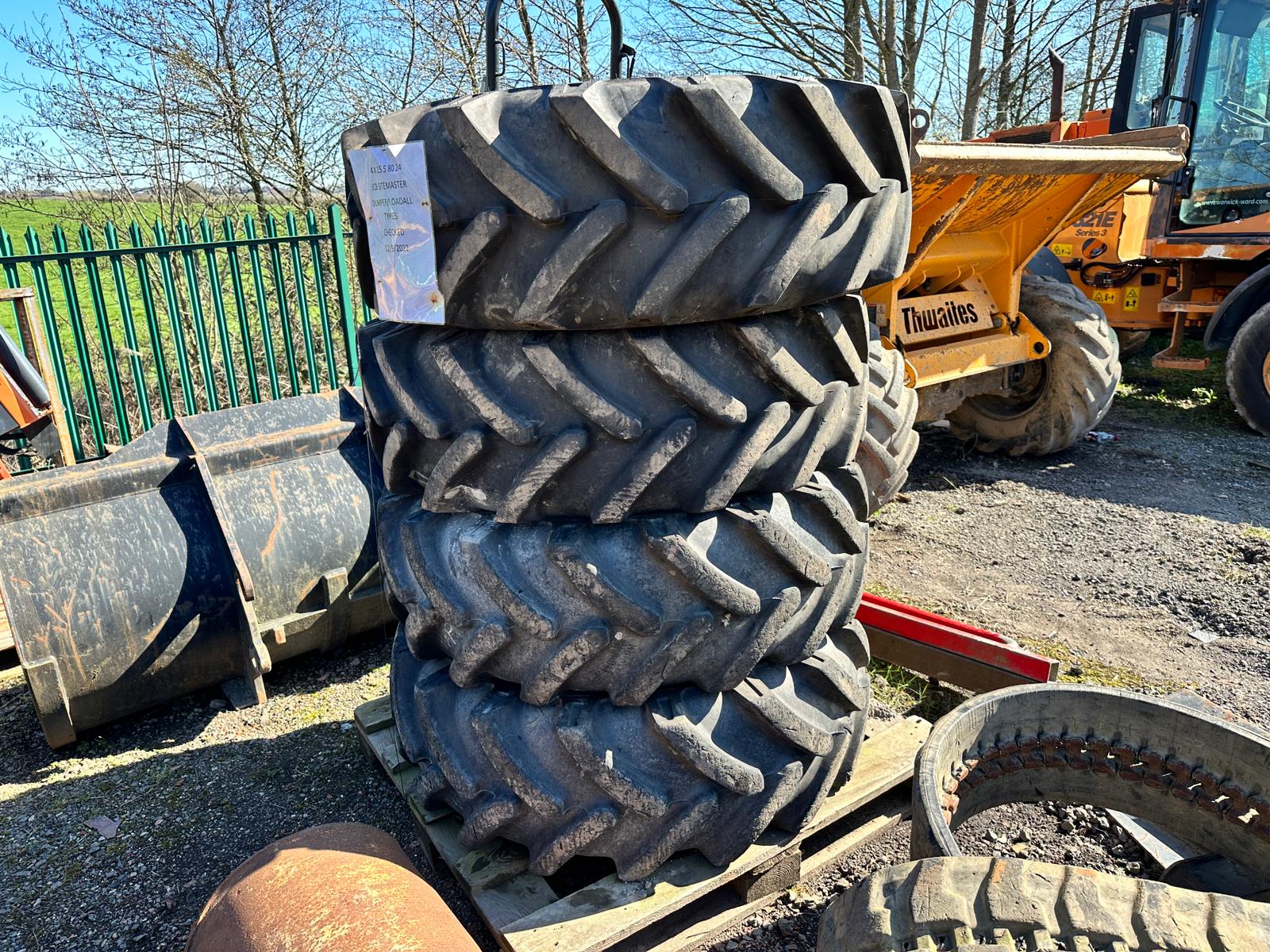 Ds - Set Of 4 JCB Tyres *PLUS VAT* Size 15.5x80-24Suitable For ...