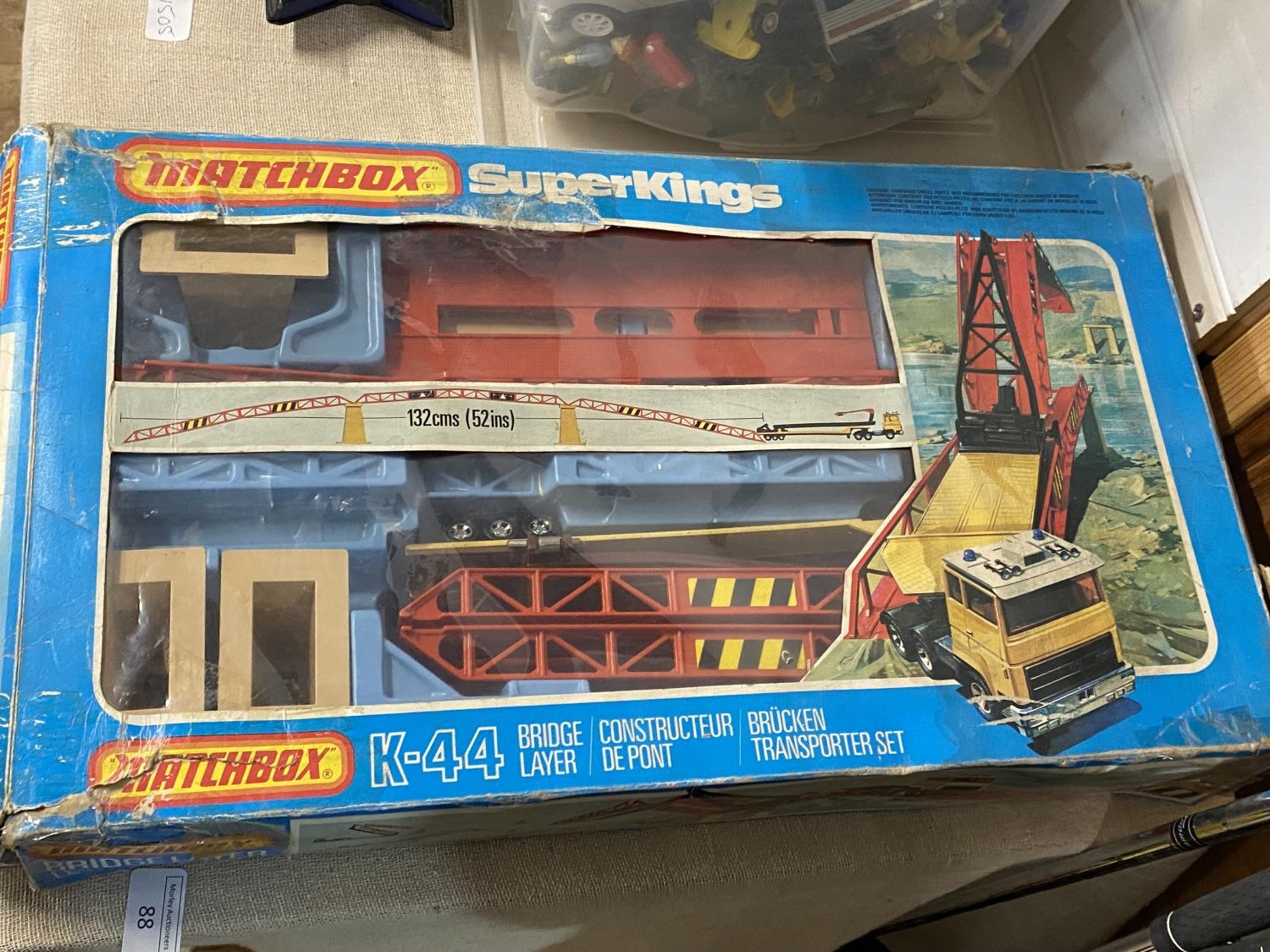 A boxed Matchbox K-44 Bridge layer set