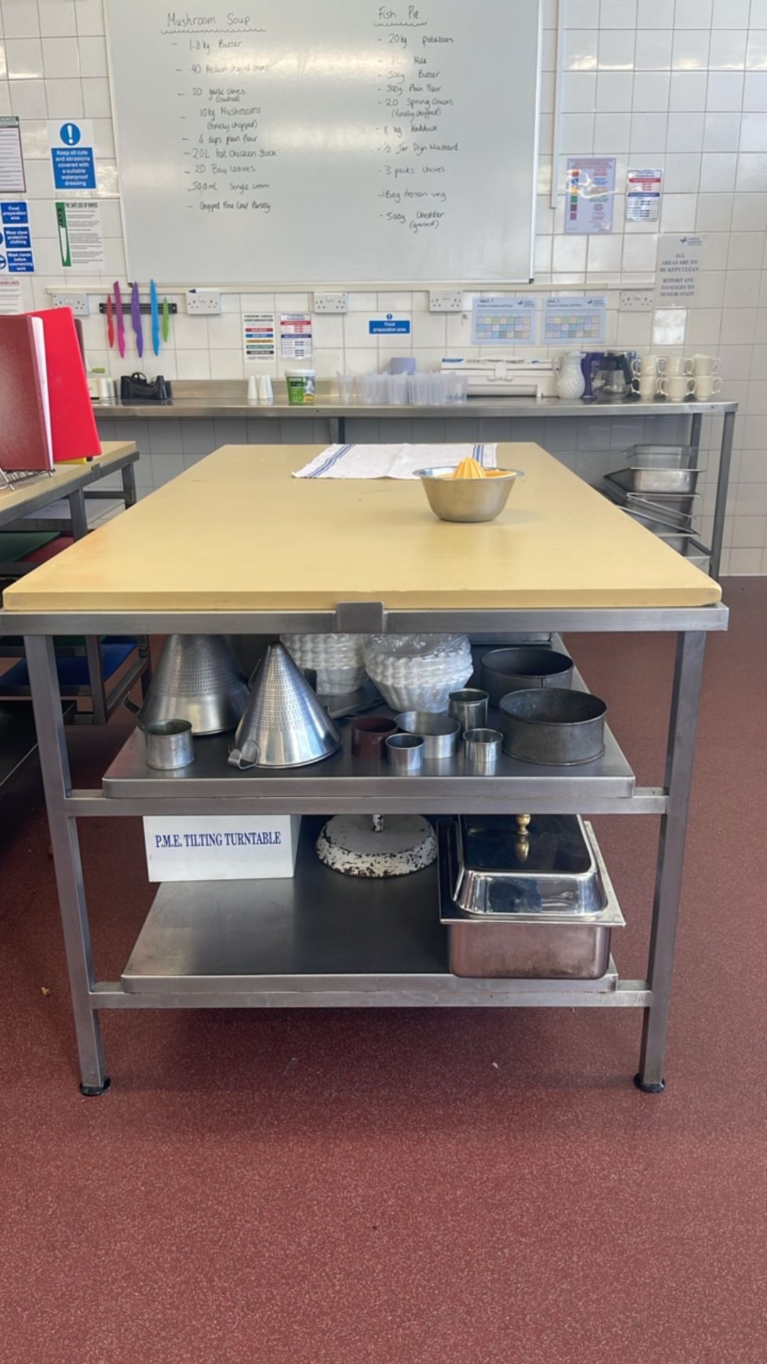 Food Preparation Area To Include: Contents Stainless Steel With Wooden ...