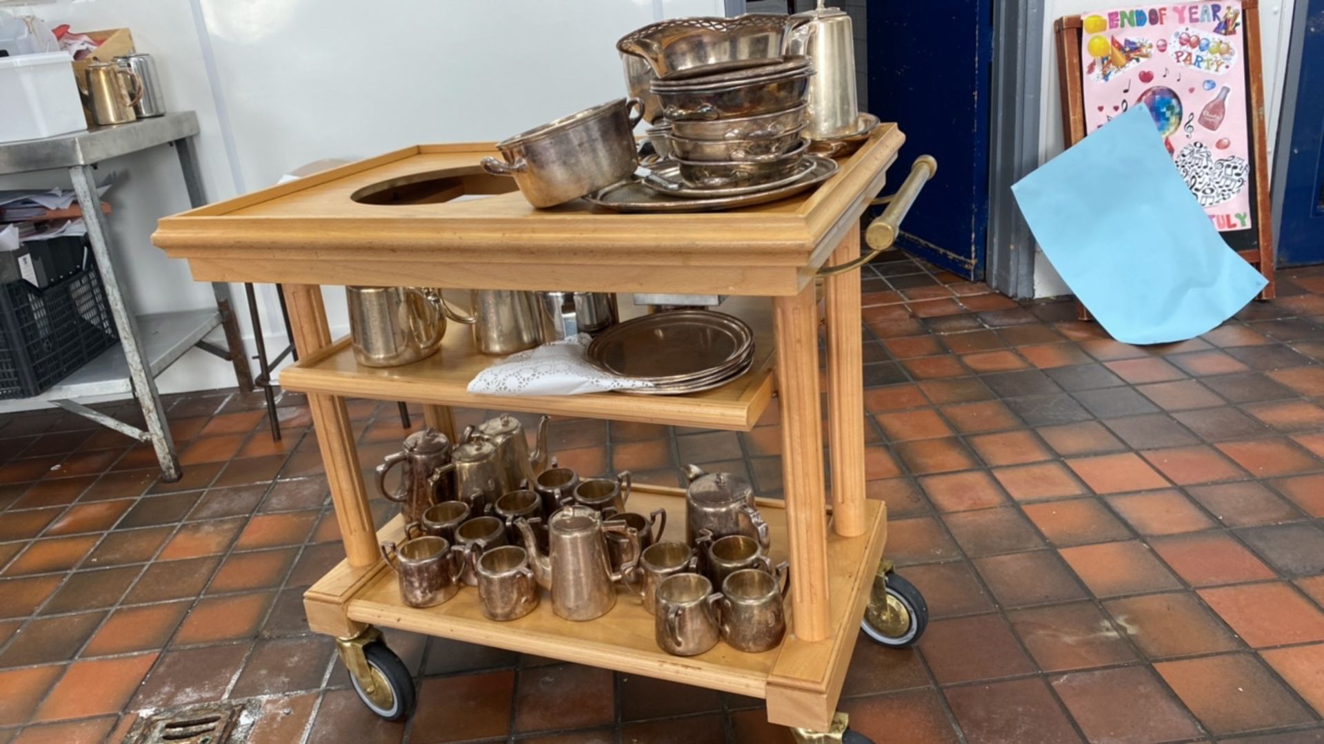 Wooden Food Trolley Includes Items Shown On Image Approximate ...