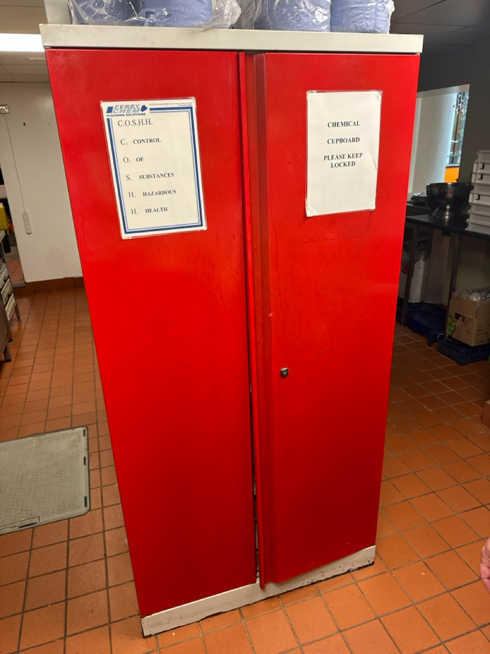 Red Metal Lockable Cabinet Approximate Dimensions: Height - 180cm Width ...