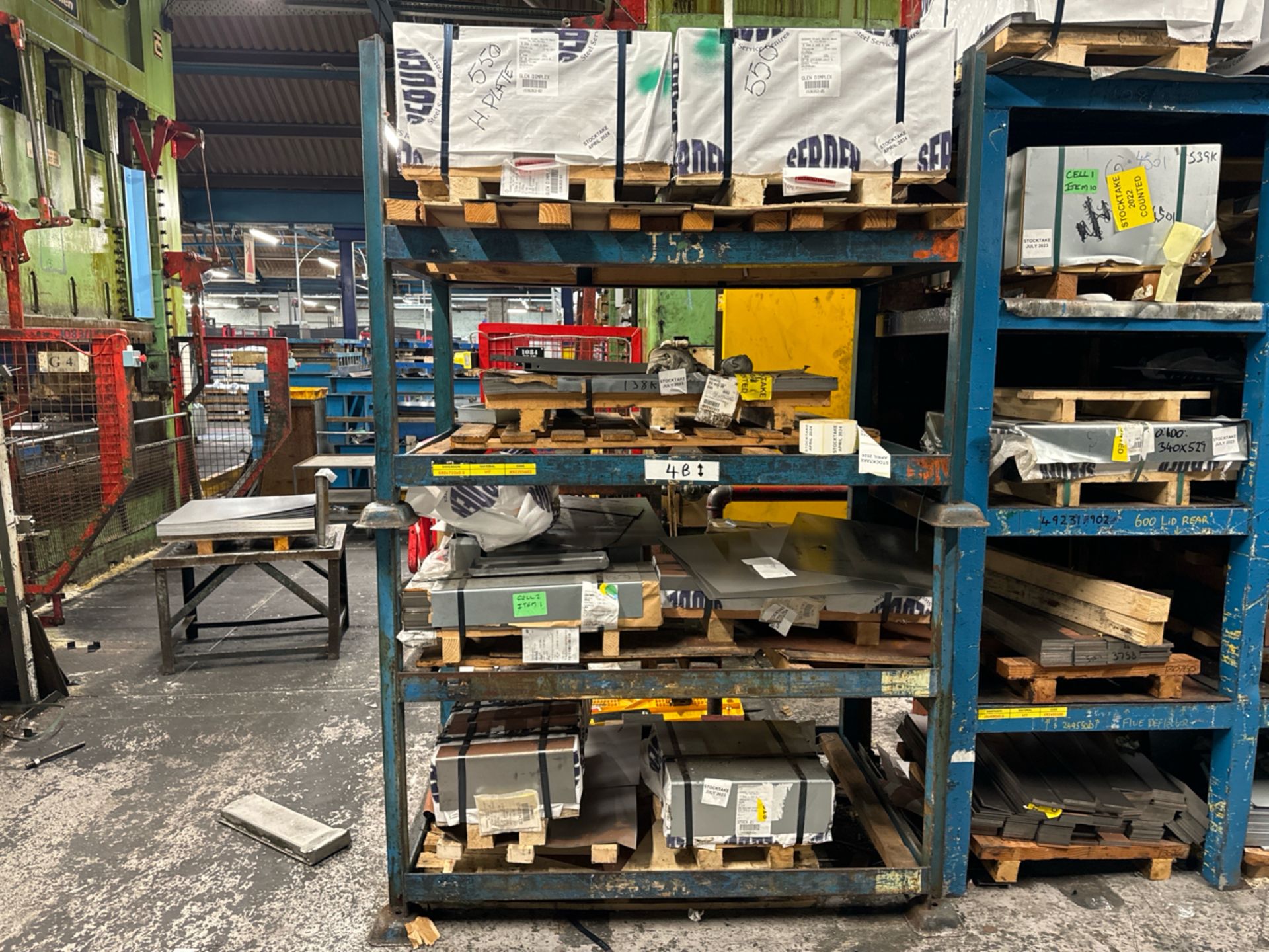 NO RESERVE - Metal Portable Stackable Pallet Rack x2 Approximate ...