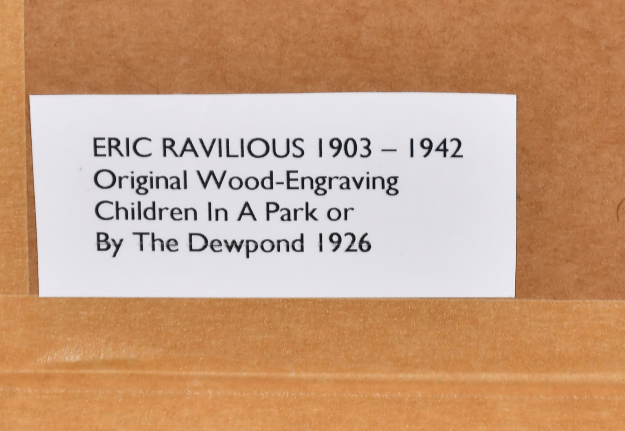 Eric Ravilious (1903-1942) British. "Children in a Park" or "By The ...