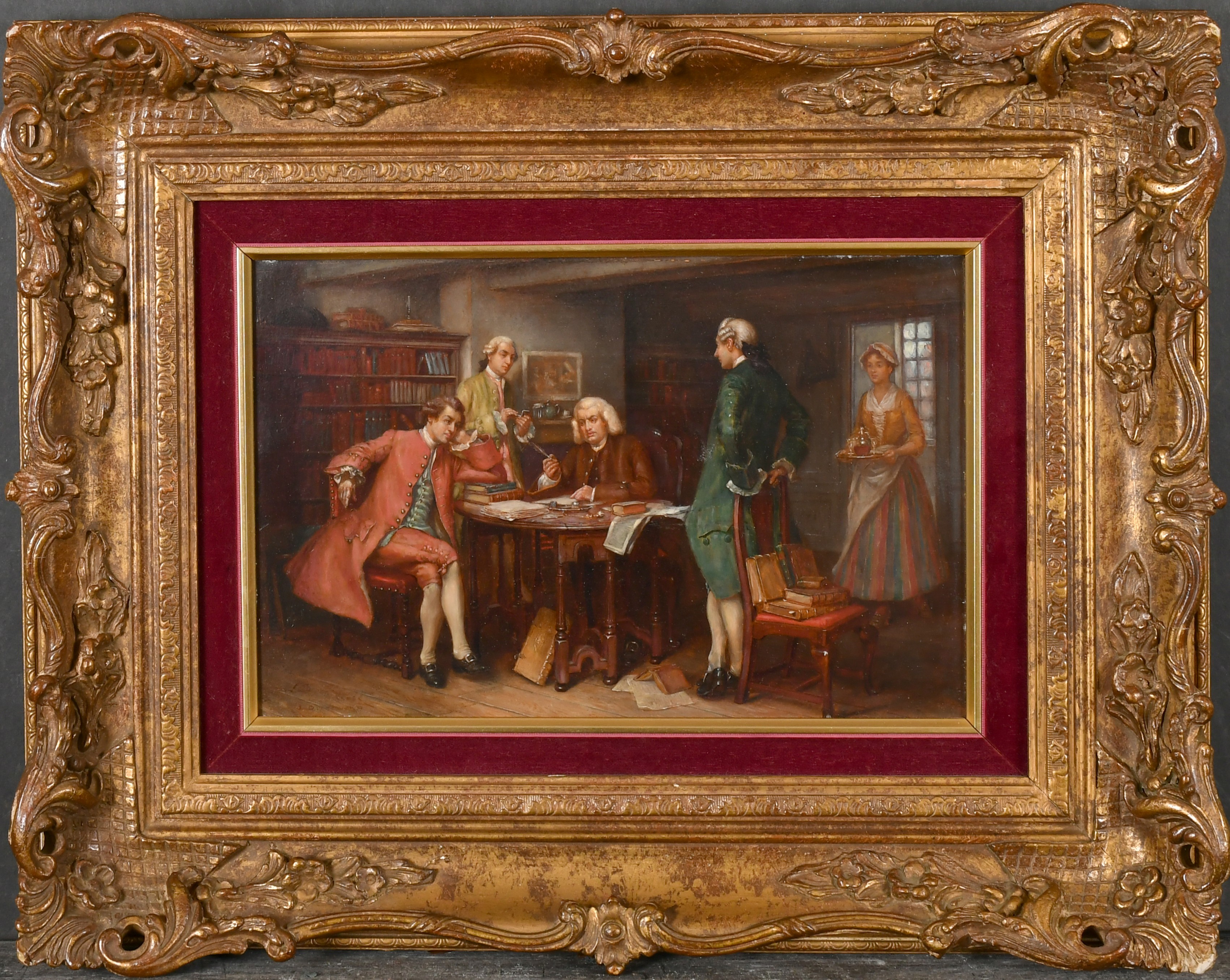 James Devine Aylward (1871-1966) British. Interior Figures with a ...