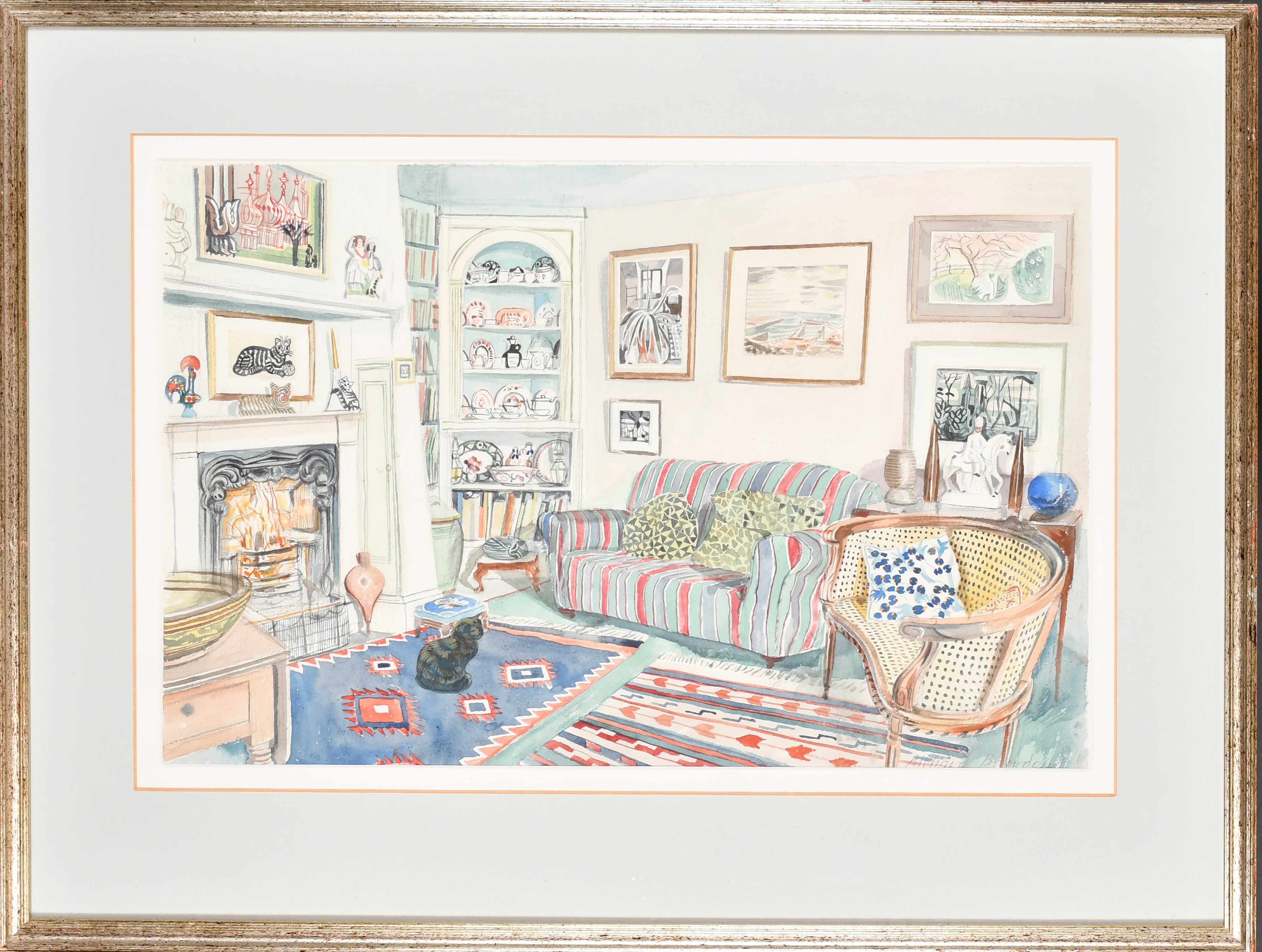 Richard Bawden (1936-2016) British. A Drawing Room Interior ...