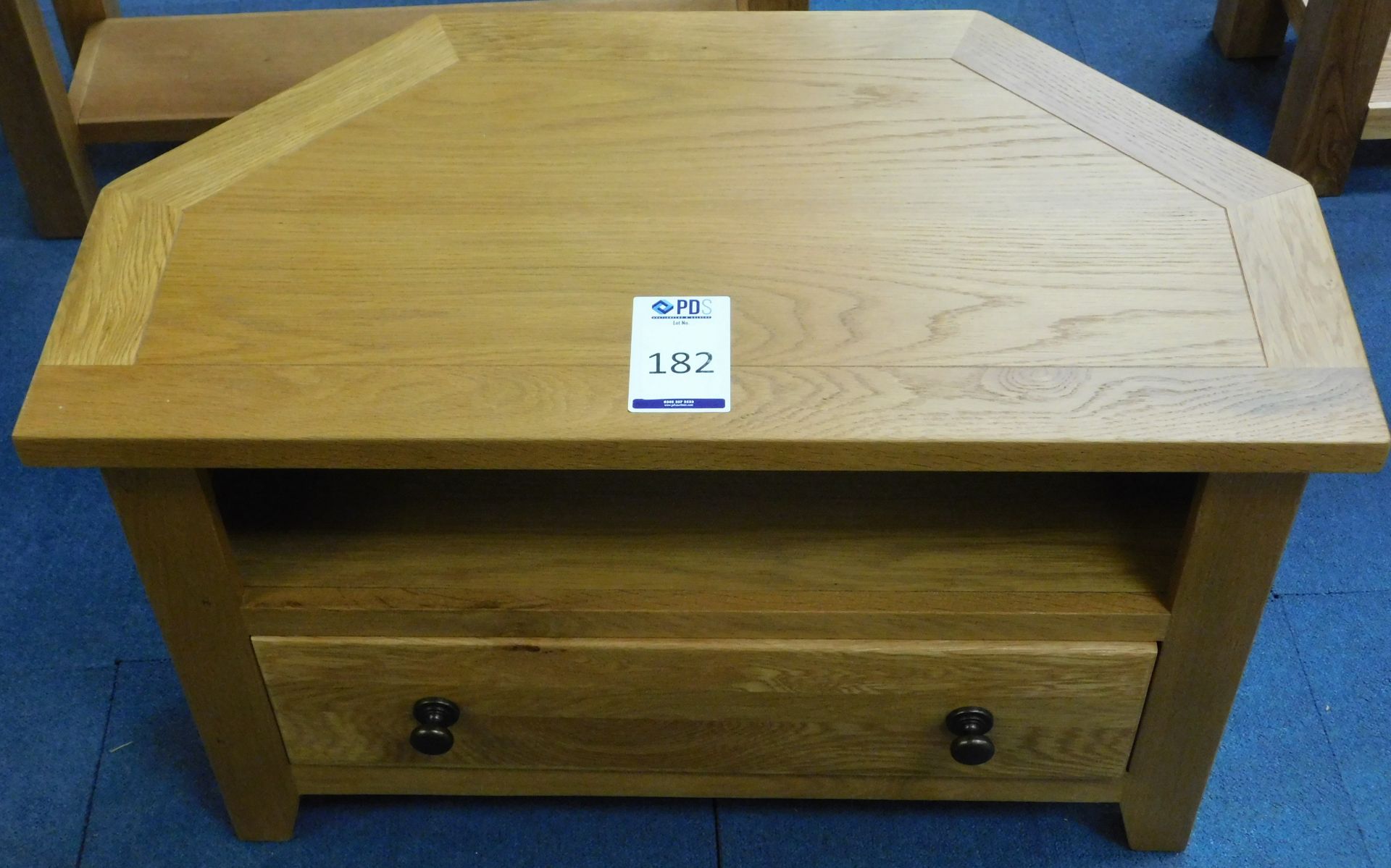 Hexagonal Oak Effect TV Stand, 80cm x 43cm (Location: Northampton ...