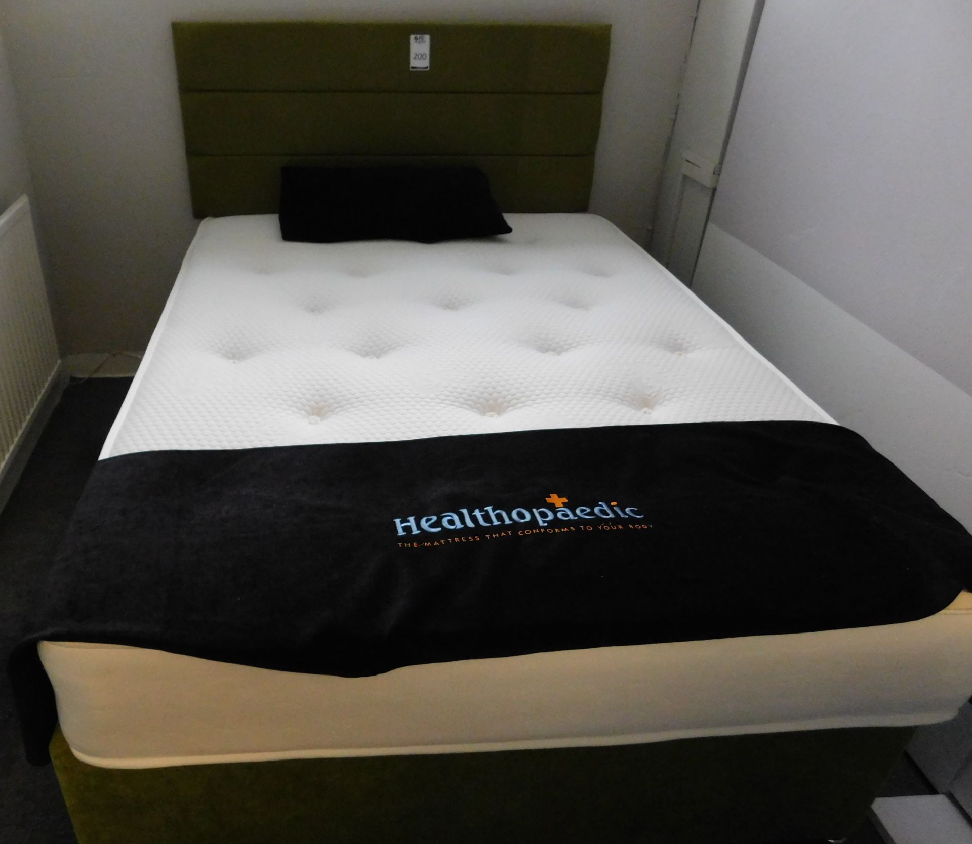 Green 2-Drawer Divan Bed Set with Headboard & Healthopaedic Mattress ...