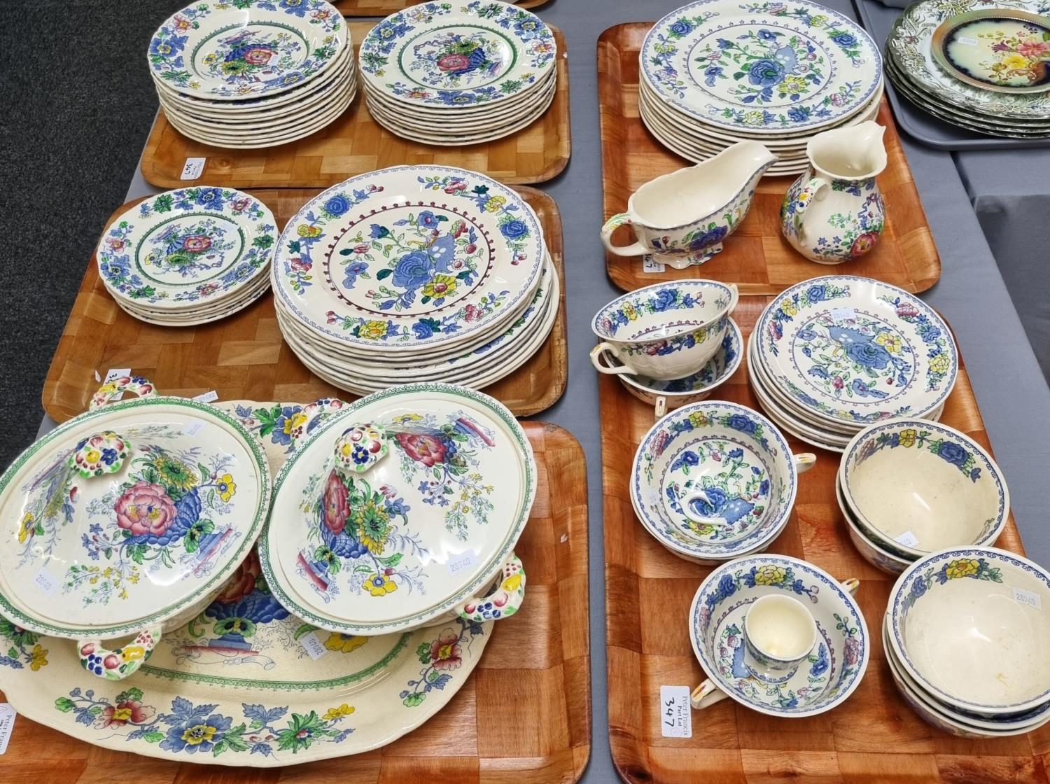 Five trays of Mason's Ironstone 'Strathmore' and 'Regency' design ...