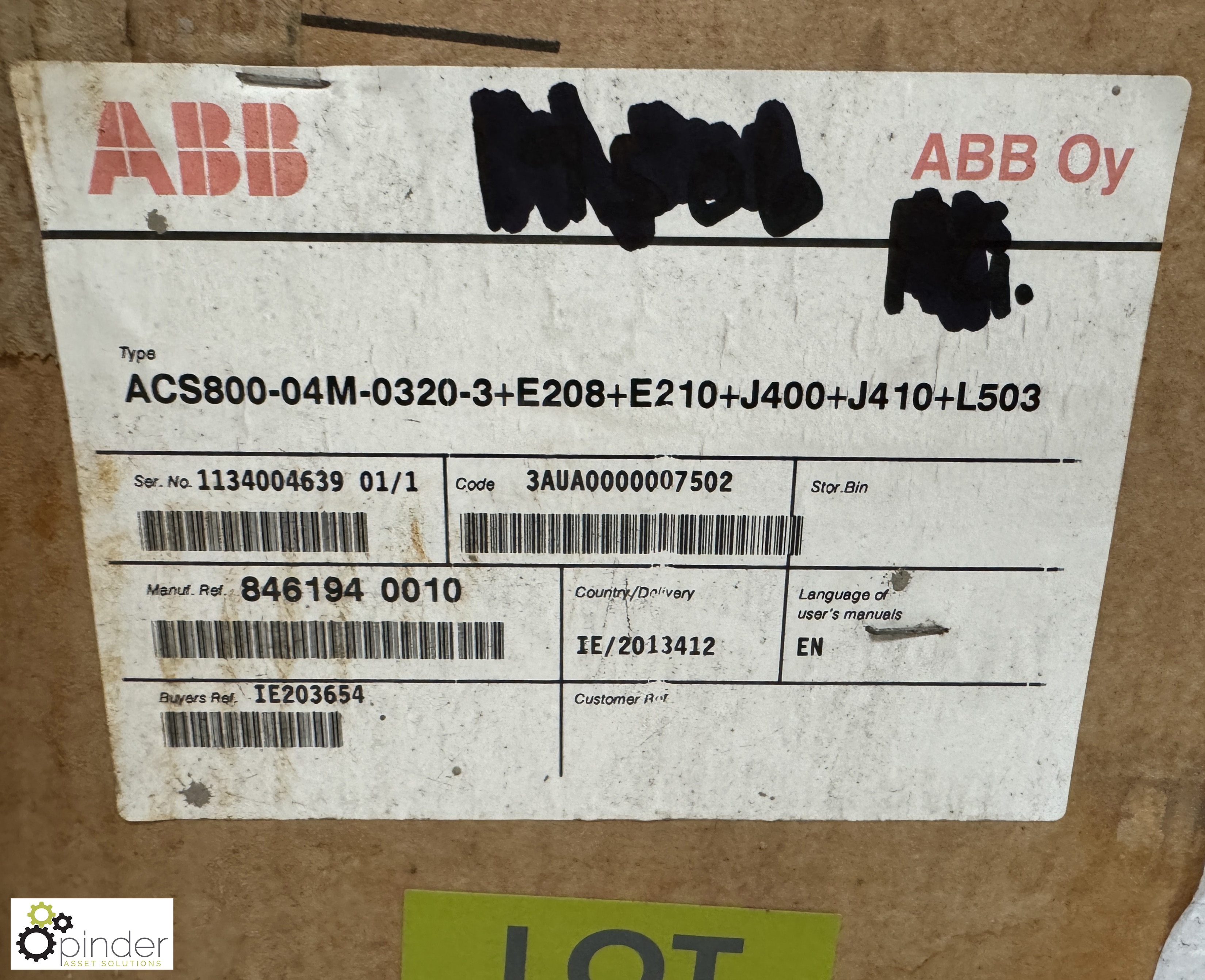 ABB ACS800-04M-0320-3+ET208+ET210+J400+J410+L503 Inverter Drive, boxed ...