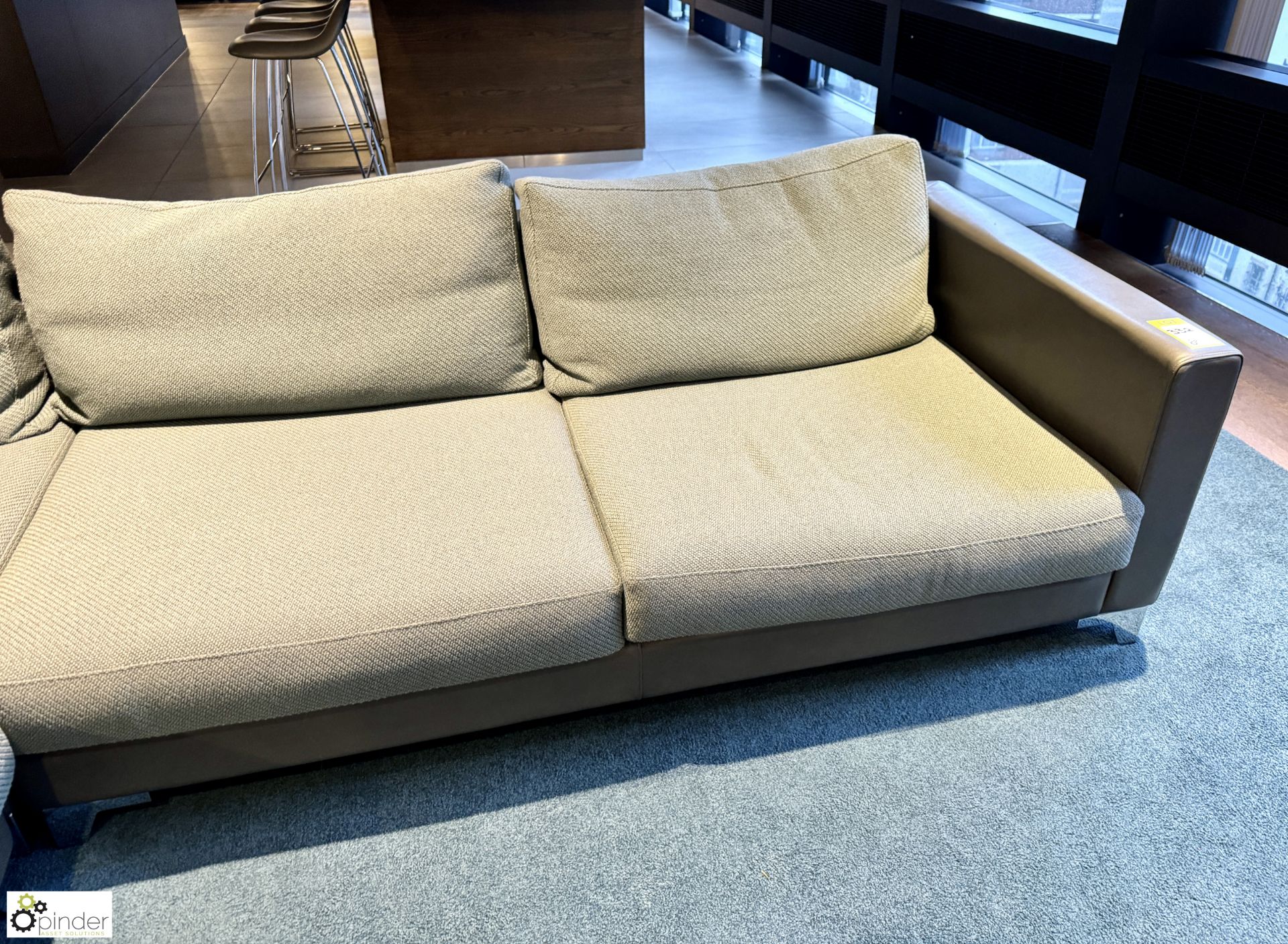Lyndon Design L-shaped leather and upholstered Sofa, 3850mm x 1030mm ...
